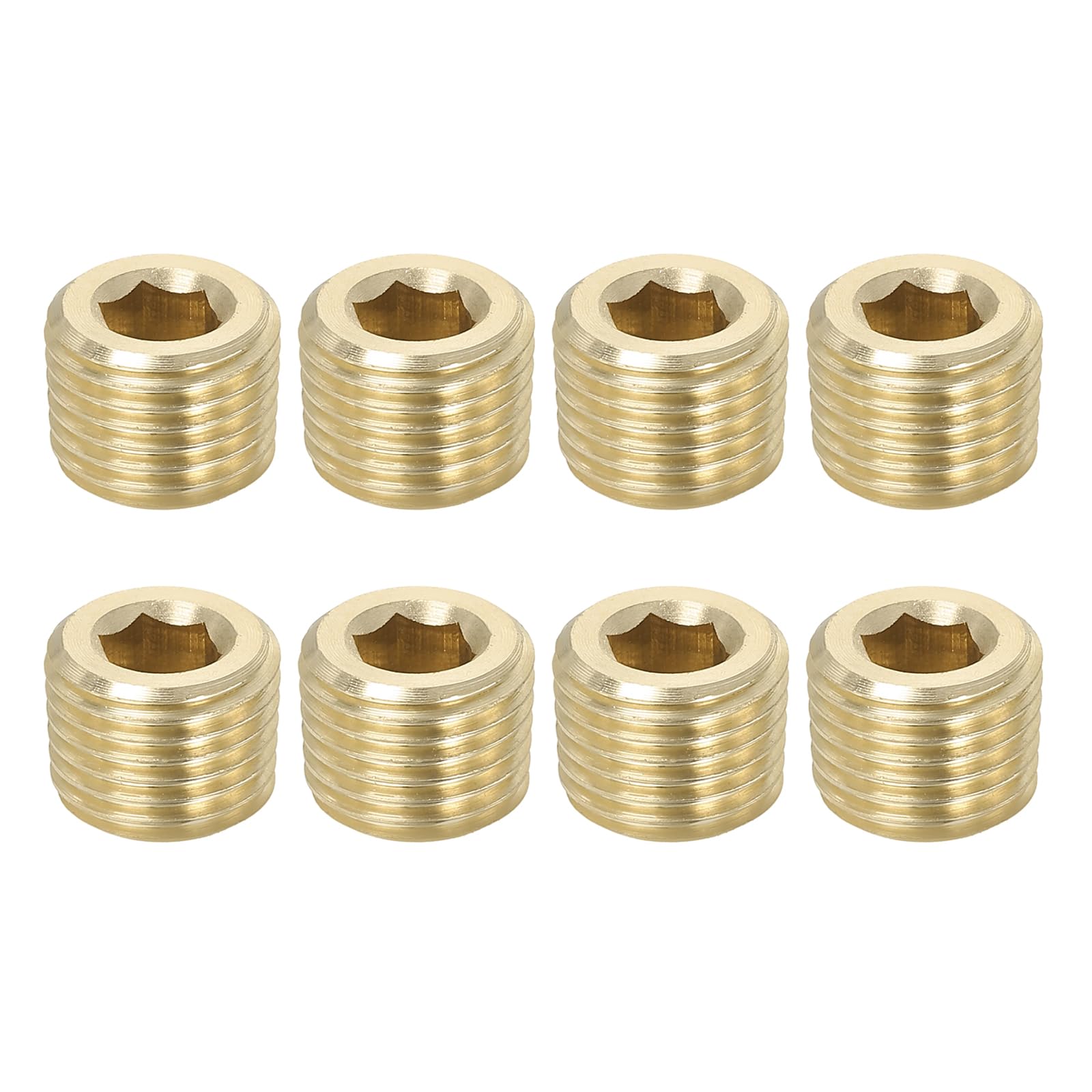 PATIKIL 1/4 inch Male PT Pipe Plug Internal Hex Thread Socket, 8 Pack ...