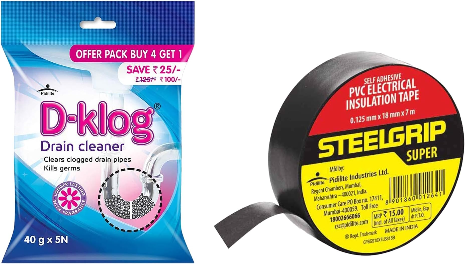 Pidilite Steelgrip Self Adhesive PVC electrical Insulation Tape - 6.50m ...