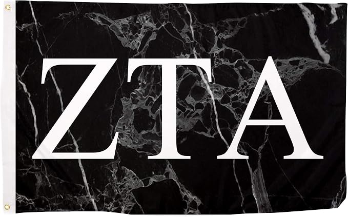 Amazon.com: Zeta Tau Alpha ZTA Dark Marble Sorority Letter Flag Banner ...