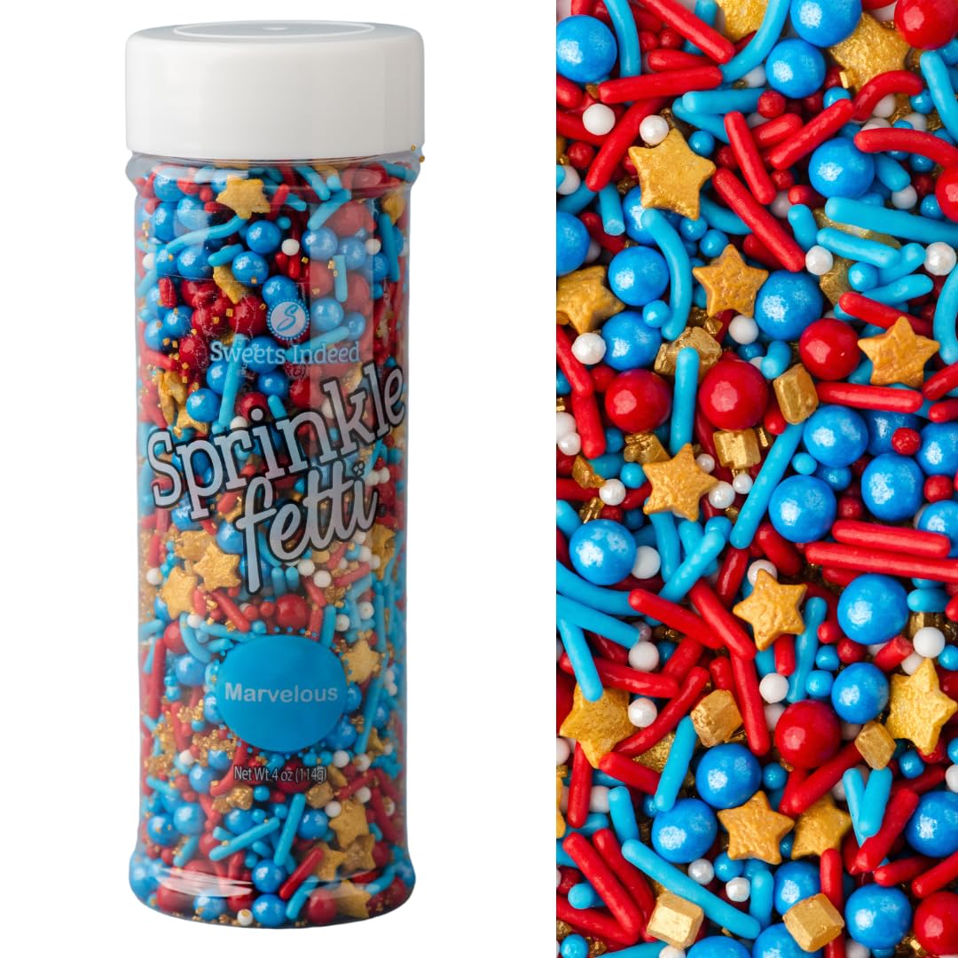 Amazon.com: Sweets Indeed Sprinkles, Patriotic Edible Sprinkle Mix, Red ...