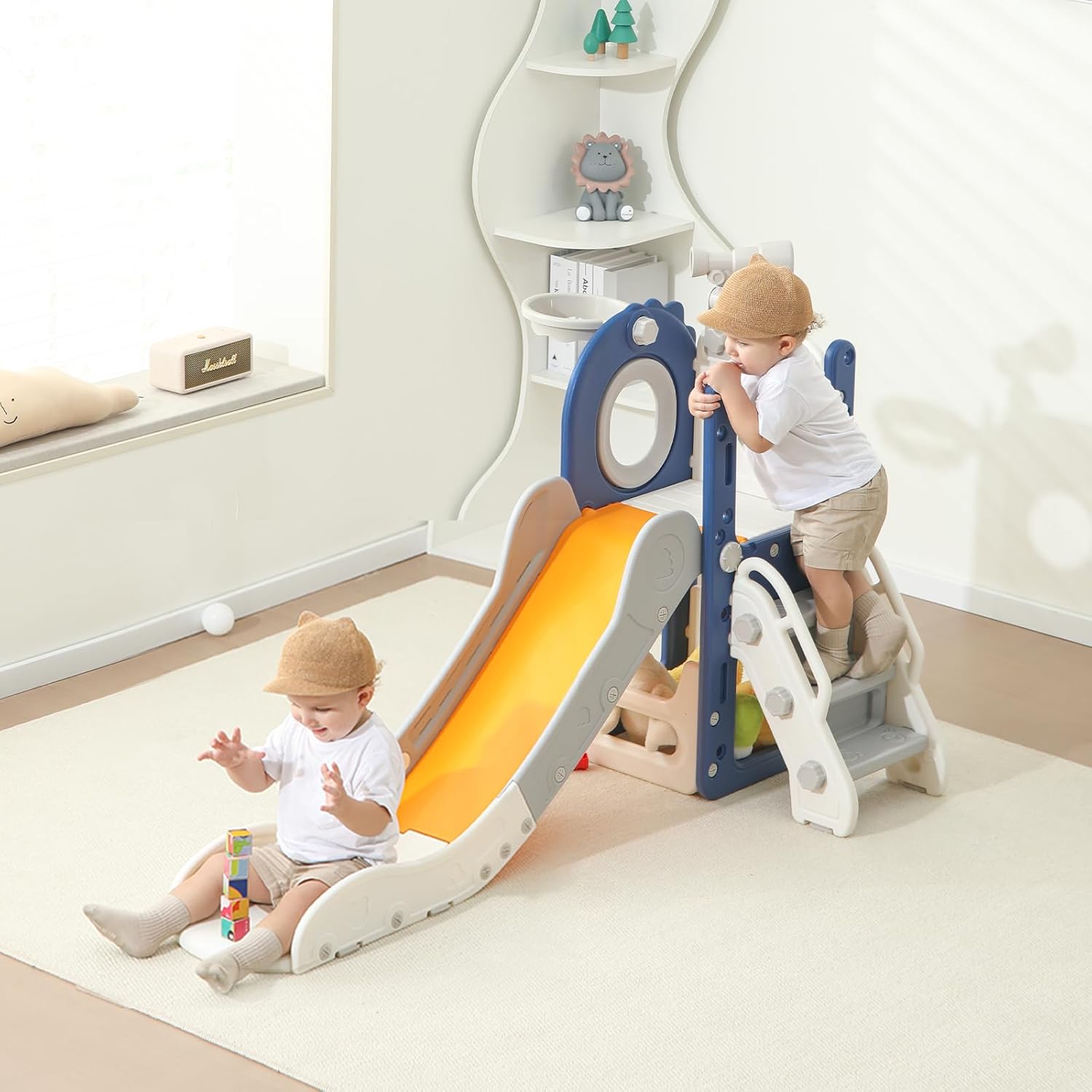 Amazon.com: Toddler Slide, 6 in 1 Indoor Foldable Kids Slide for ...