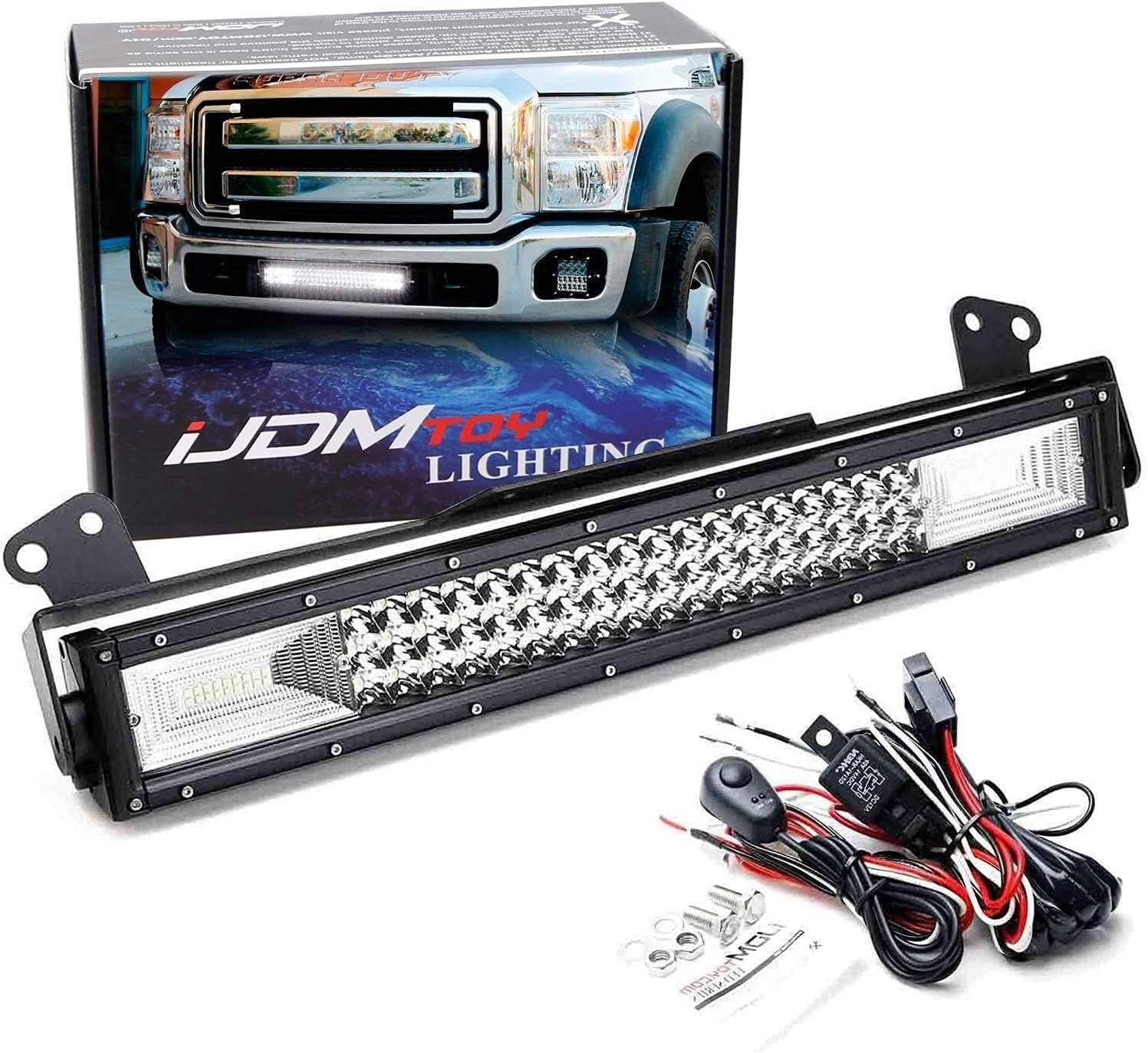 Amazon.com: iJDMTOY Dual Up/Down Grille Mount 30-Inch LED Light Bars ...