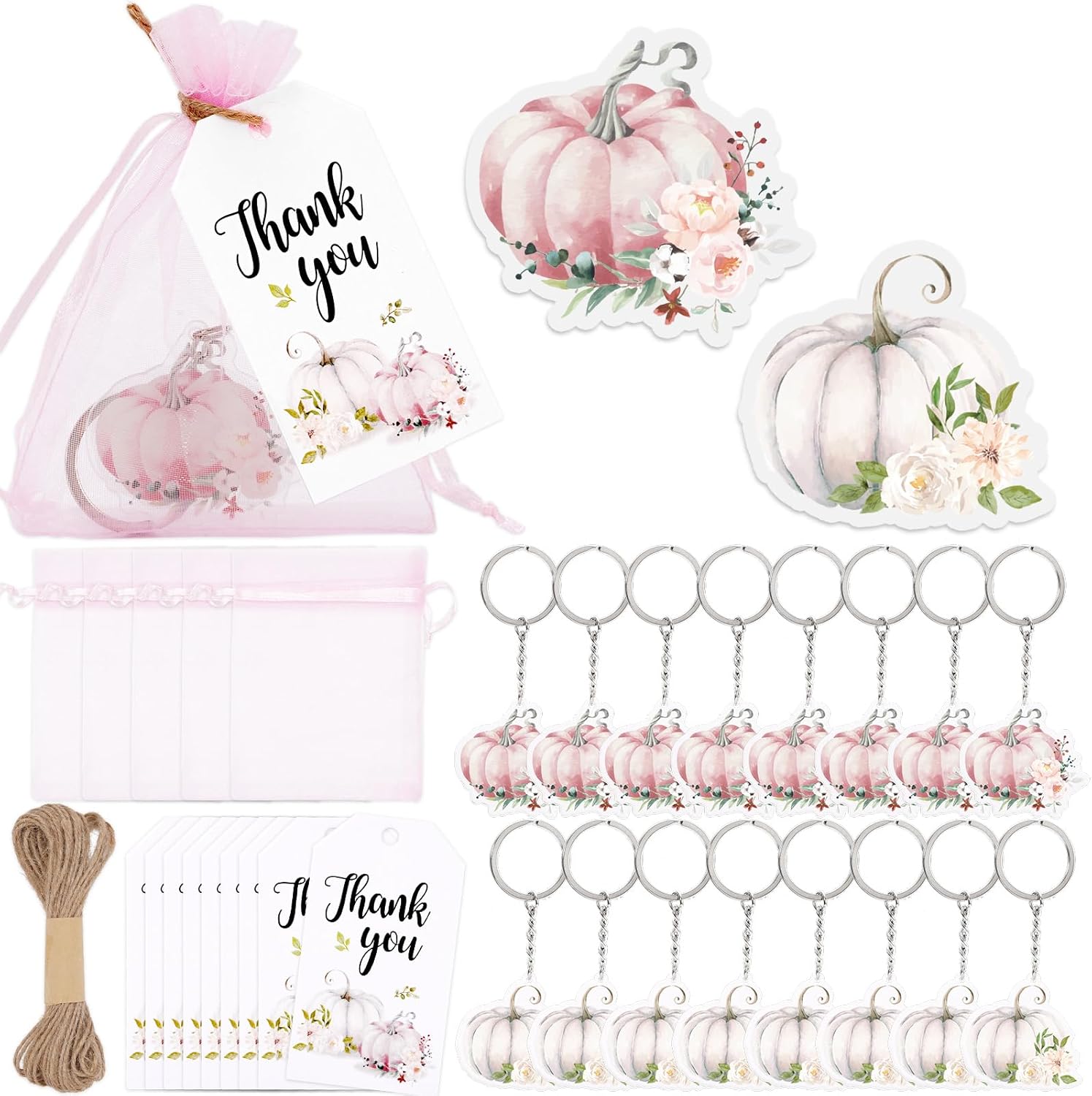 Amazon.com: Whaline 24 Set Little Pumpkin Party Favors Supplies Pink ...