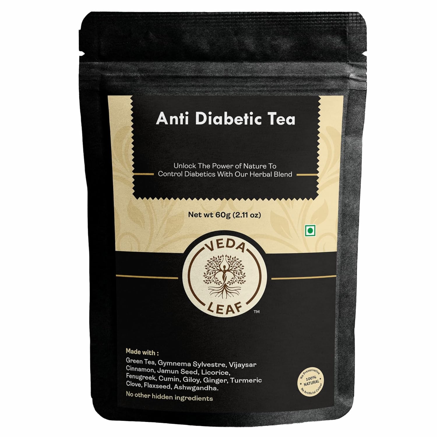 Veda Leaf Anti Diabetic Tea with Herbal Ingredients 60g - Gymnemma ...