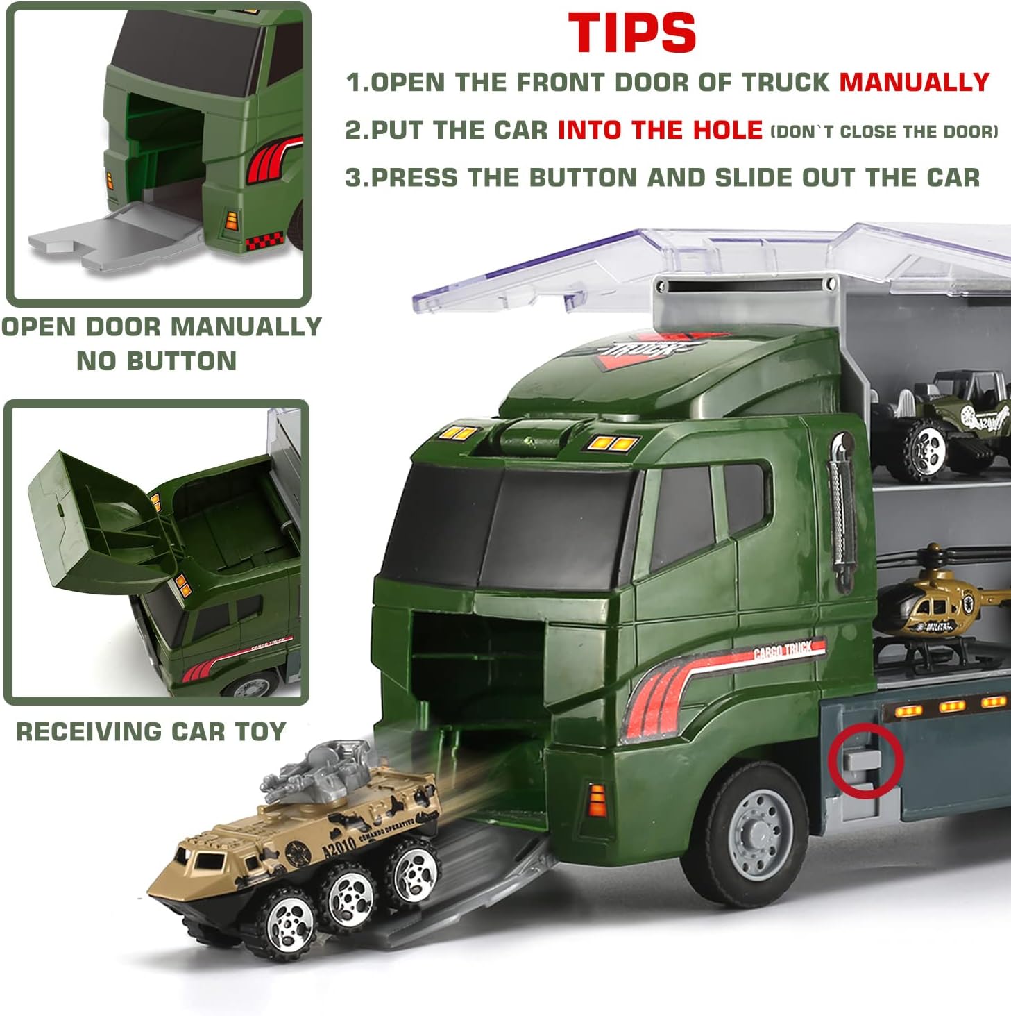 Military Carrier Truck (26 in 1) with Soldier Men playset, Mini Die ...