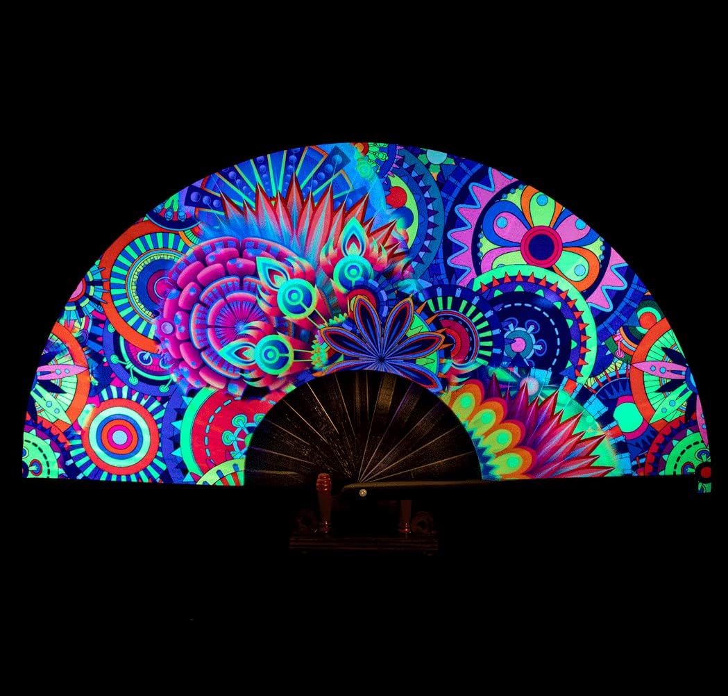 Amazon.com: Amajiji Rave Folding Hand Fan Popping Fans for Line Dancing ...