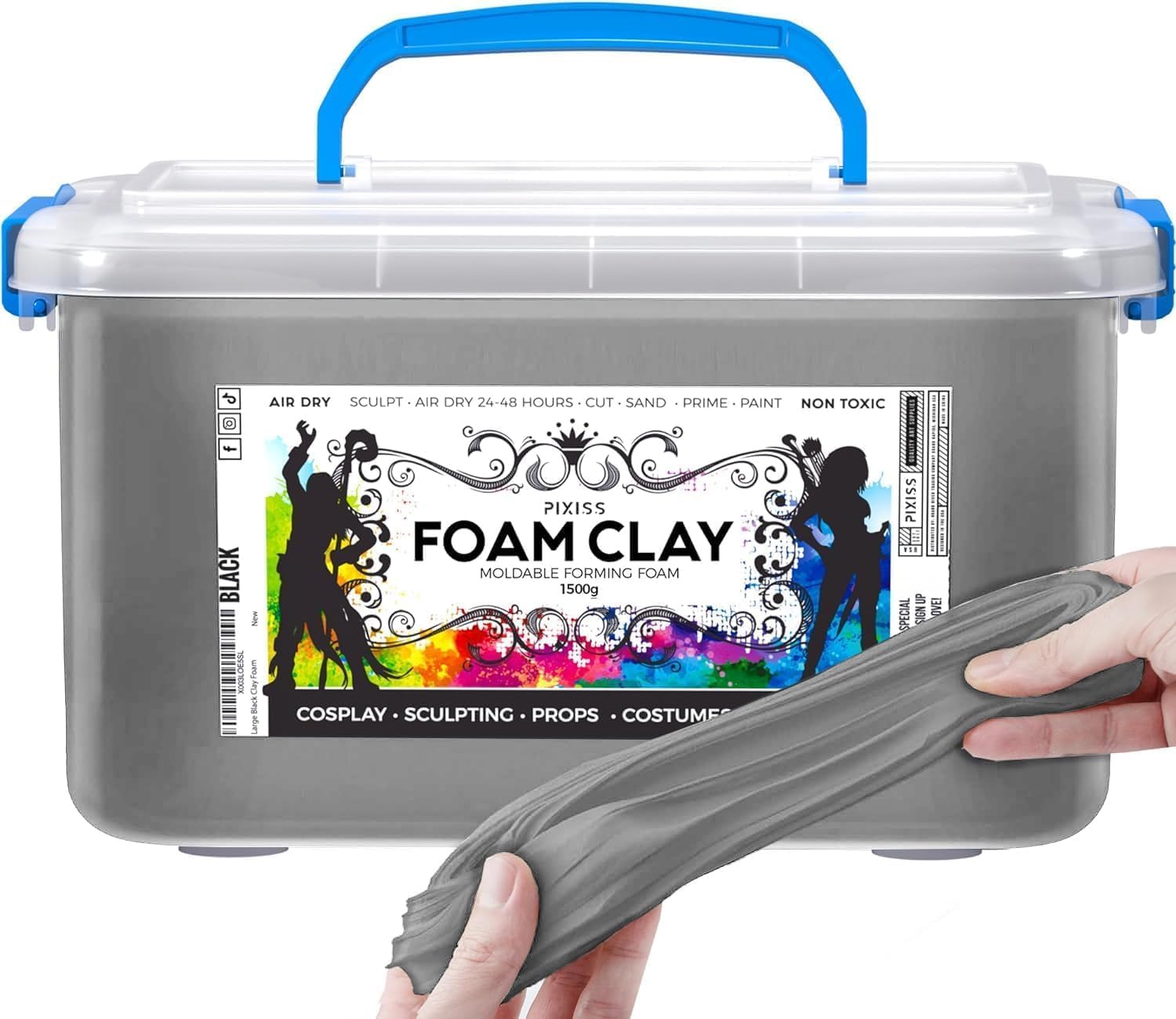 Amazon.com: Pixiss Foam Clay (Gray, 1500g) : Arts, Crafts & Sewing