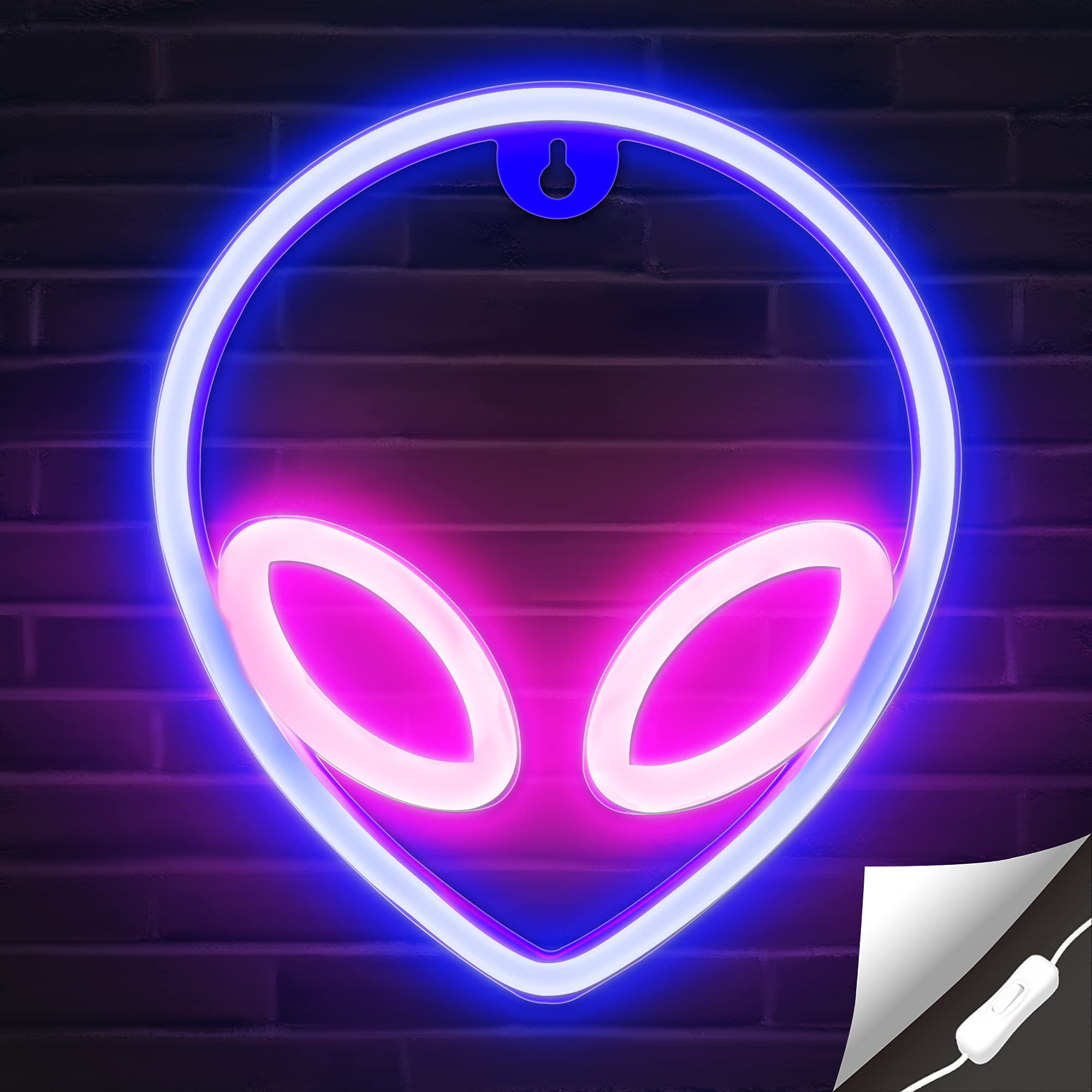 Lumoonosity Alien Neon Sign, Pink and Blue Alien Decorations Neon ...