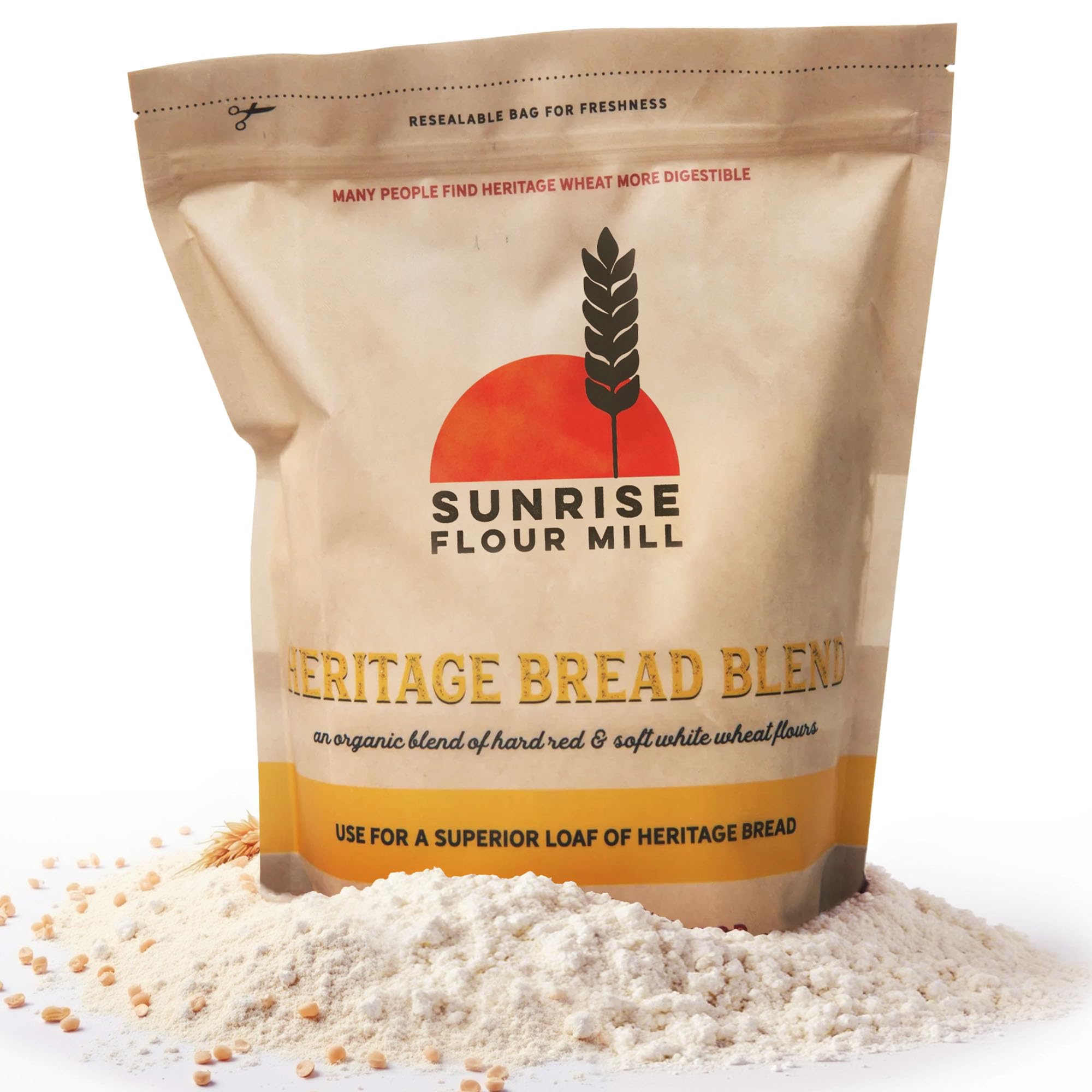 Amazon.com : Sunrise Flour Mill Heritage Organic Bread Flour Blend - 5 ...