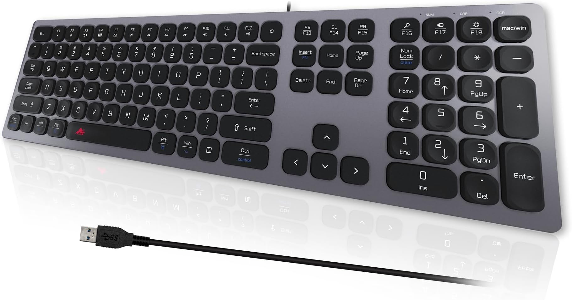 Amazon.com: Rosewill 104 Normal Keys 12 Function Keys USB Wired ...