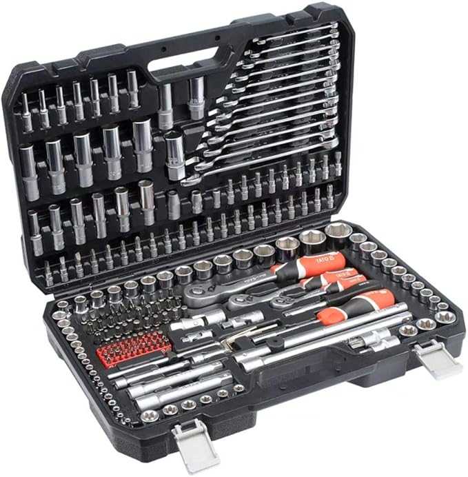 Yato YT-38841 216-Piece Socket Spanner Set – 1/4 Inch, 3/8 Inch and 1/2 ...