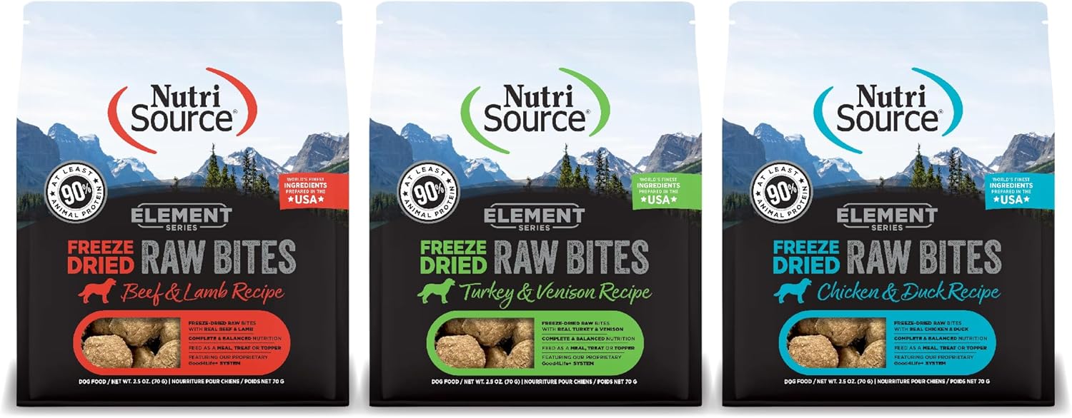 Amazon.com : NutriSource Element Series Dog Freeze-Dried Bites Variety ...