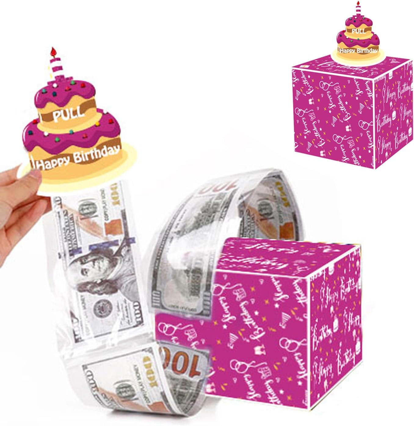 Amazon.com : Jecten Birthday Money Box, DIY Cash Gift Pull, Money ...