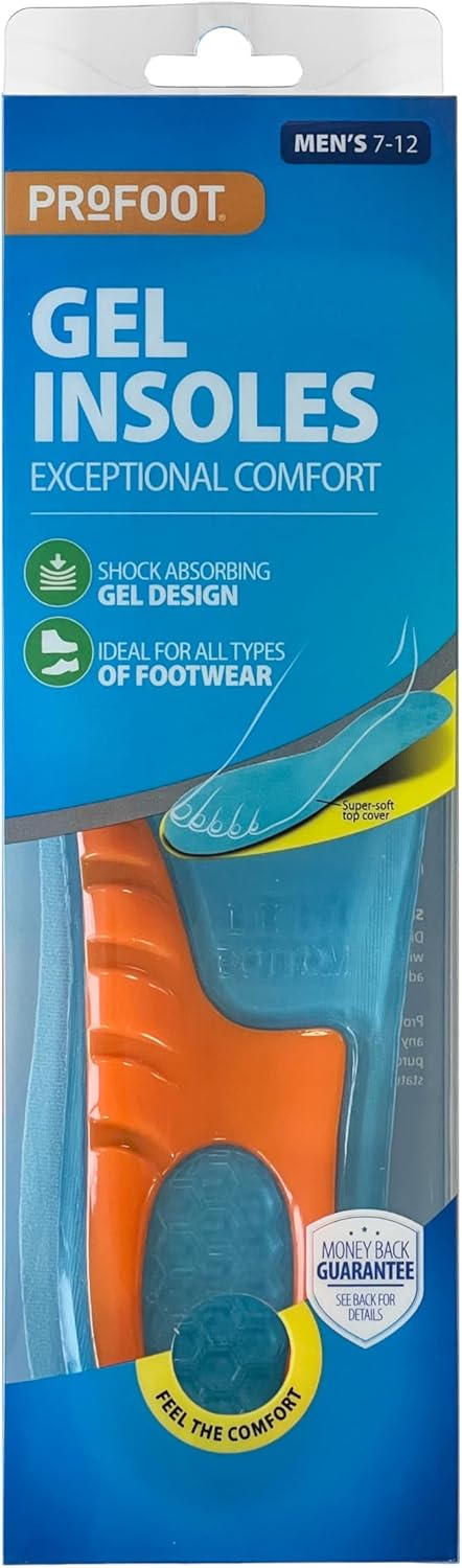 Amazon.com: PROFOOT Gel Comfort Insoles Men's : Health & Household