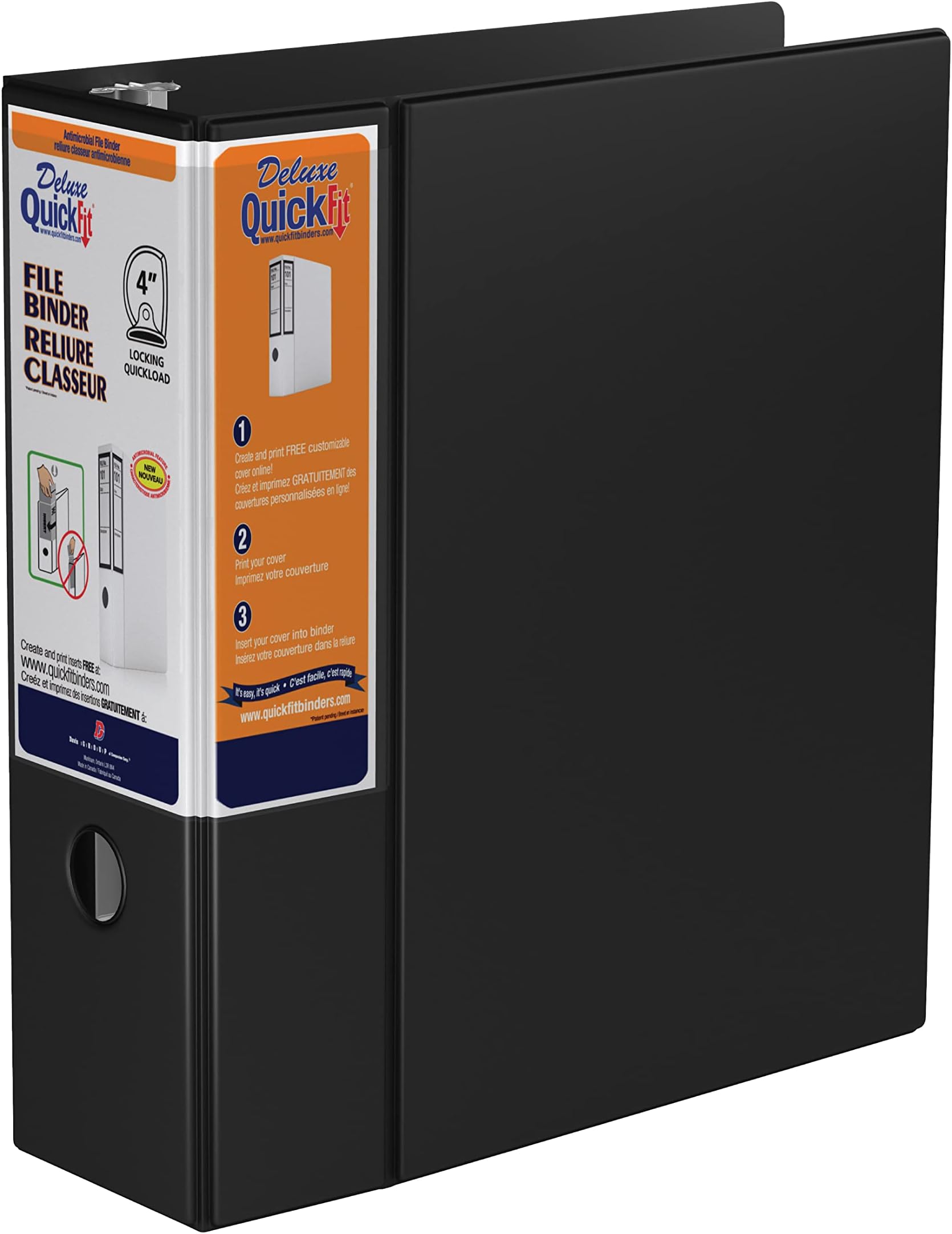 QuickFit Heavy-Duty File Binder, D Ring, Black, 4 Inch : Amazon.ca ...