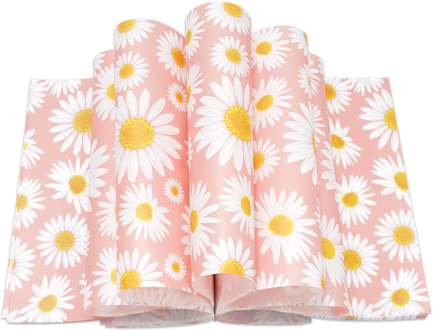 Amazon.com: JarThenaAMCS 150Pcs Daisy Pink Wax Paper Spring Flower Deli ...