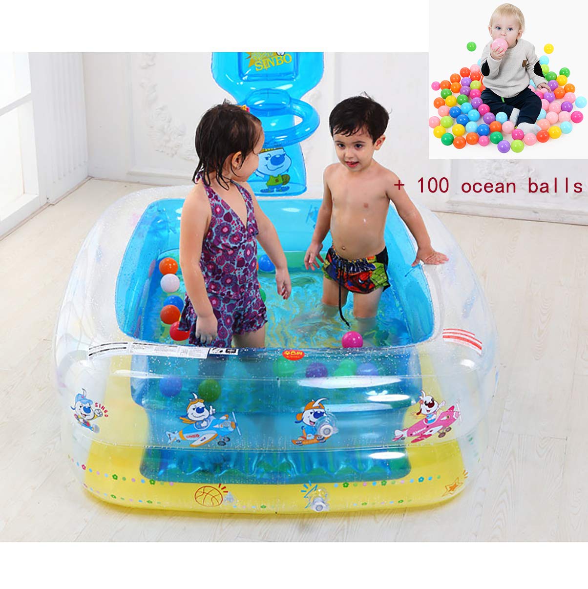 Buy Inflatable Swimming Pool Children's Basketball Rack Pool Backyard ...
