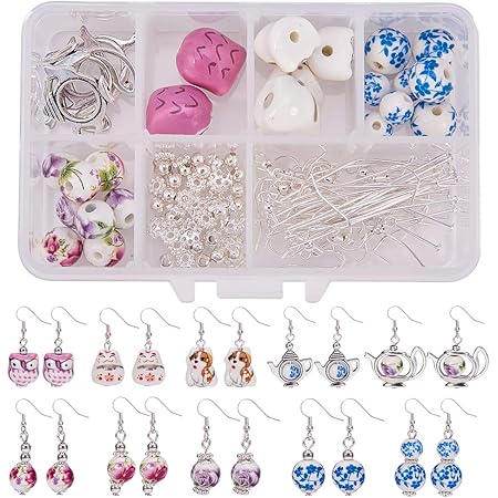 Amazon.com: SUNNYCLUE 1 Box DIY Make 6 Pairs Crystal Bead Dangle ...