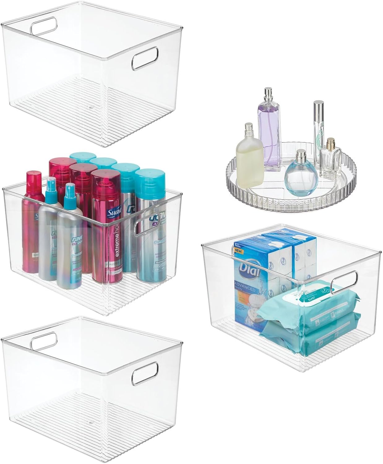 Amazon.com: mDesign Large Plastic Stackable Bin with Handles and 9 ...