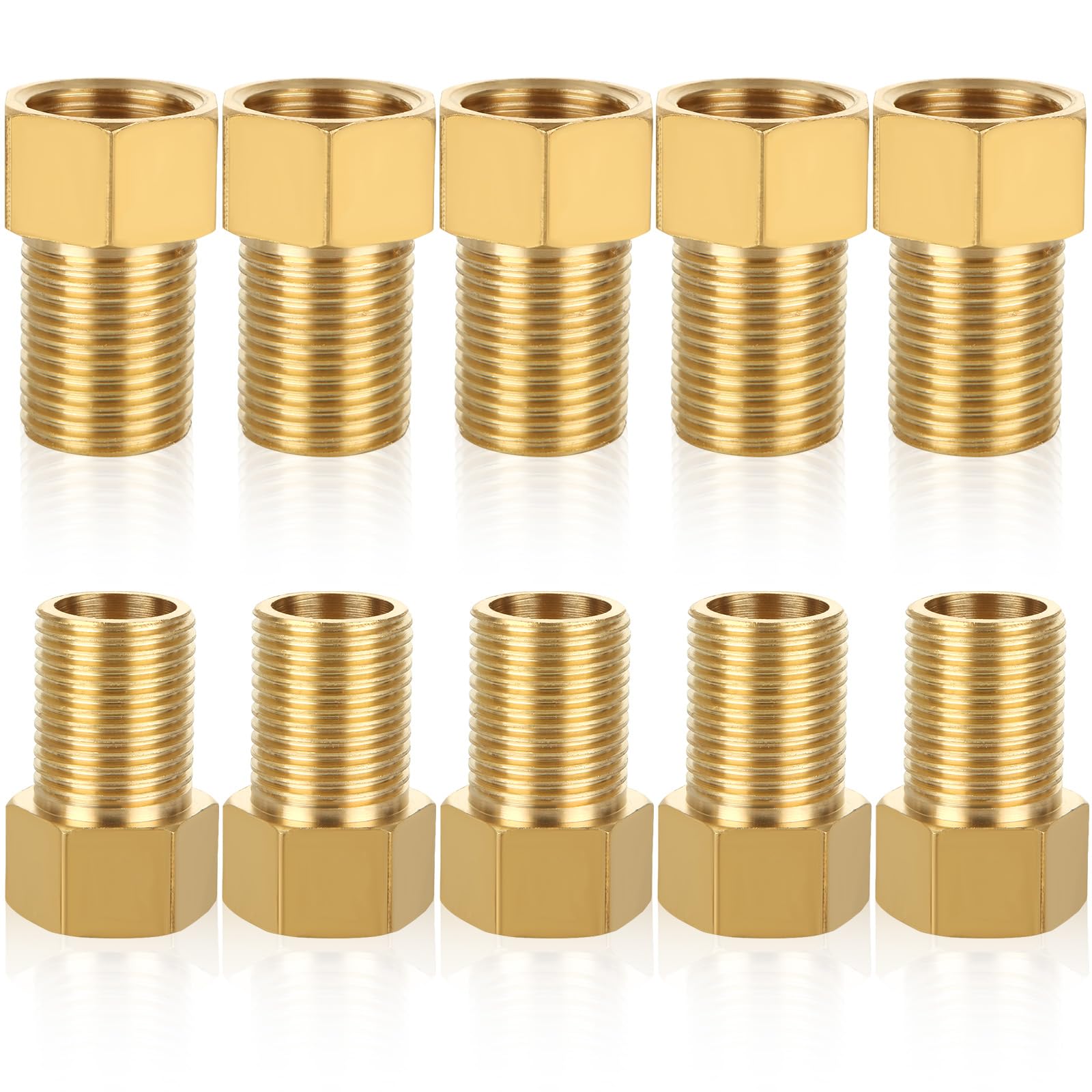 Amazon.com: CYEAH Brass Pipe Fitting Set of 10, Brass Extension Pipe ...