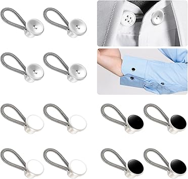 12 Pcs Metal Collar Extenders for Men Women Shirts - Elastic Button ...
