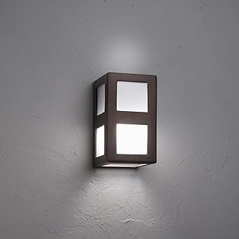 Small Rectangular Ceramic Wall Light with 6 'Window' Cutouts in Rubbed ...