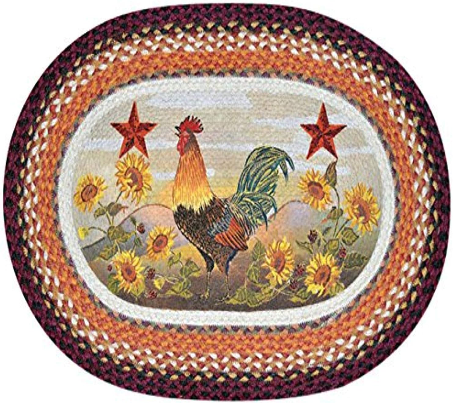 Amazon.com: Earth Rugs Oval Braided Rugs, 20" x 30", Random/Natural ...