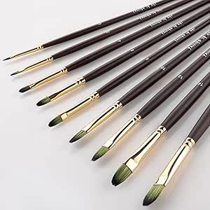 Amazon.com: Falling in Art 9 PCS Filbert Brushes Set, Professional ...