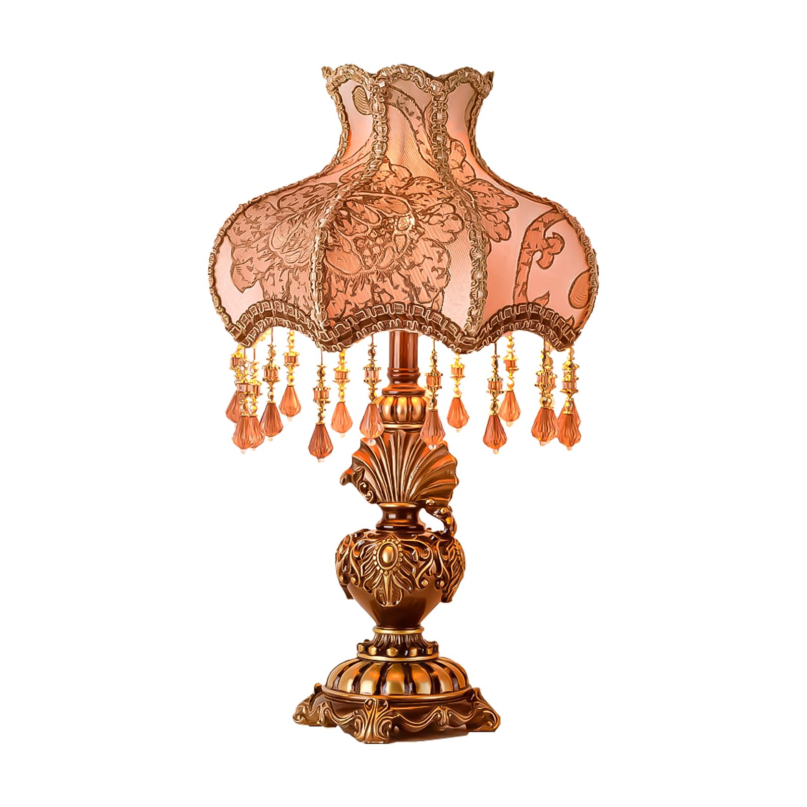 SANDYHA Antique Victorian Table Lamp Tiffany Style Floral Desk Light ...