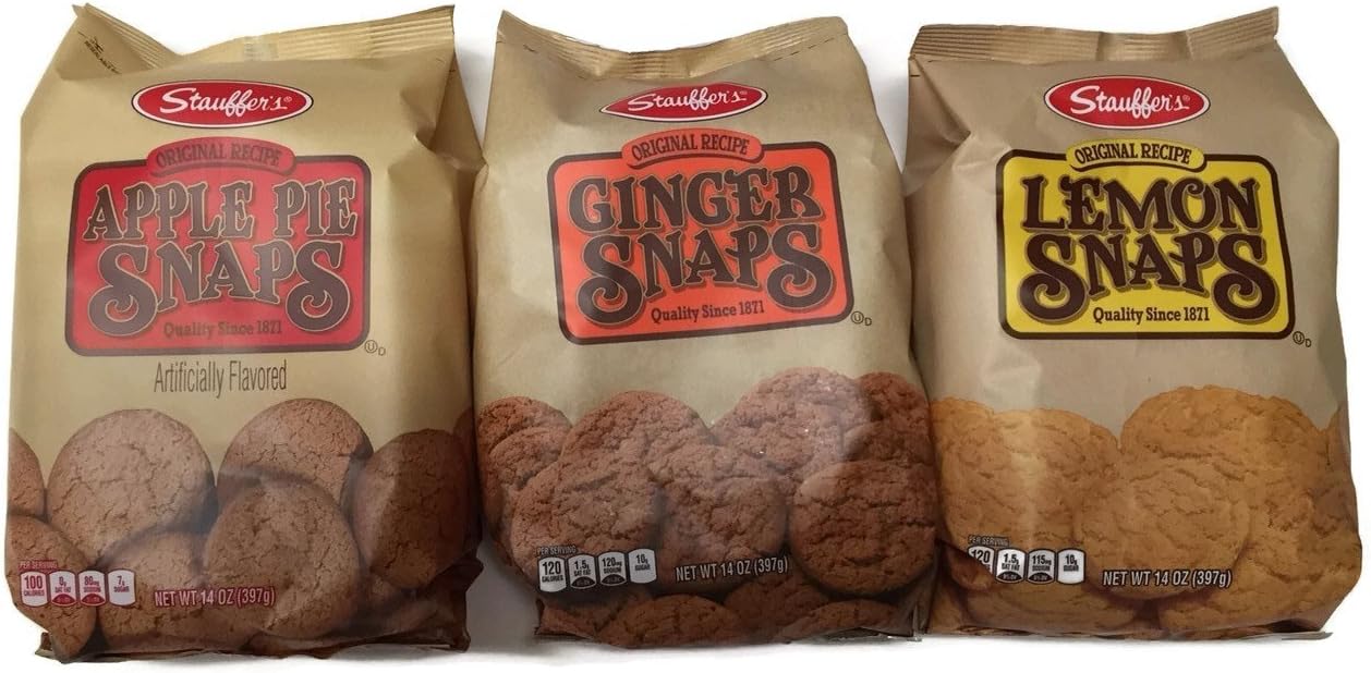 Amazon.com: Stauffer's 3-pack Snaps Cookie Variety: Ginger Snaps, Lemon ...