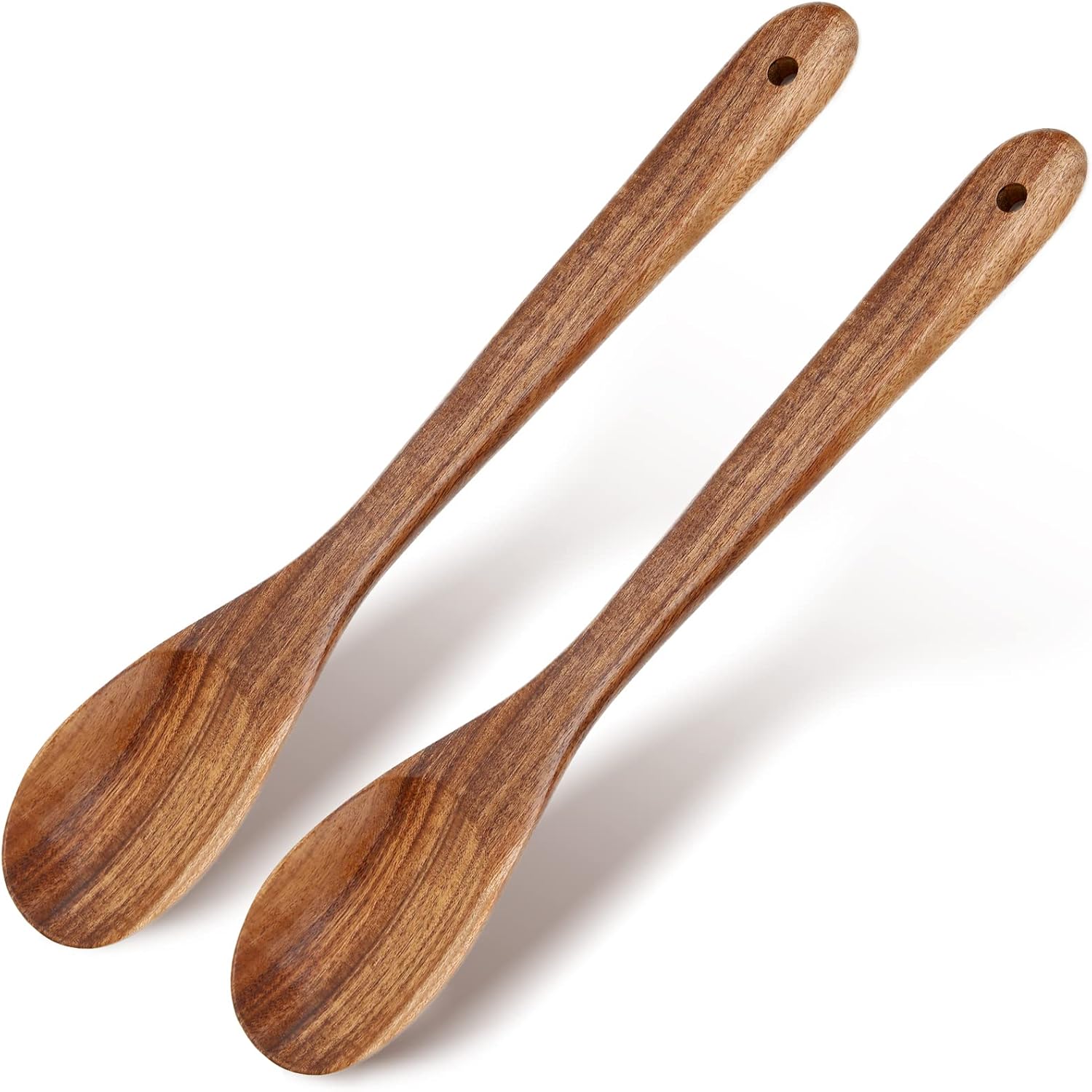 Amazon.com: 2 Pcs Wood Mixing Spoons, Cooking Spoons, Wooden Spoons for ...
