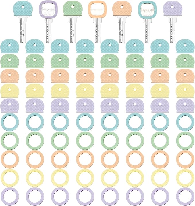 Amazon.com : Blulu 80 Pieces Key Covers Caps Color Key Caps Tags Covers ...