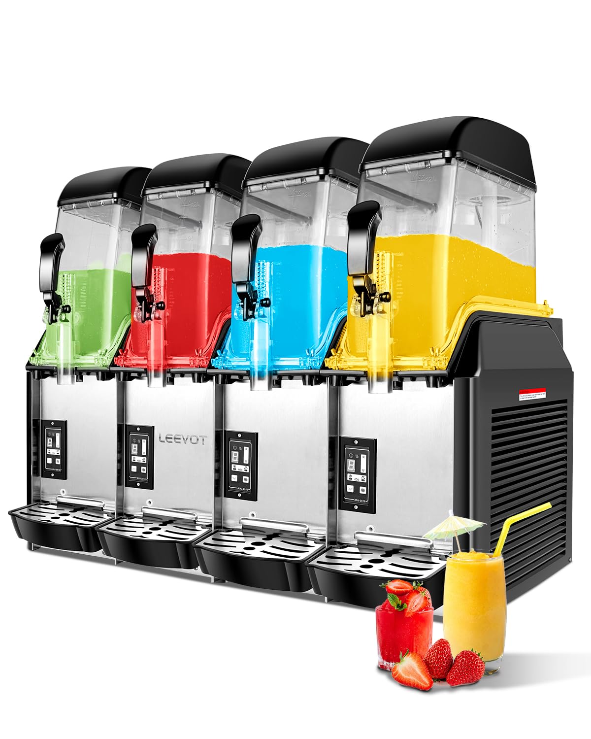 48 L Commercial Slushie Machines 4 Tanks Frozen Drink Machine ...