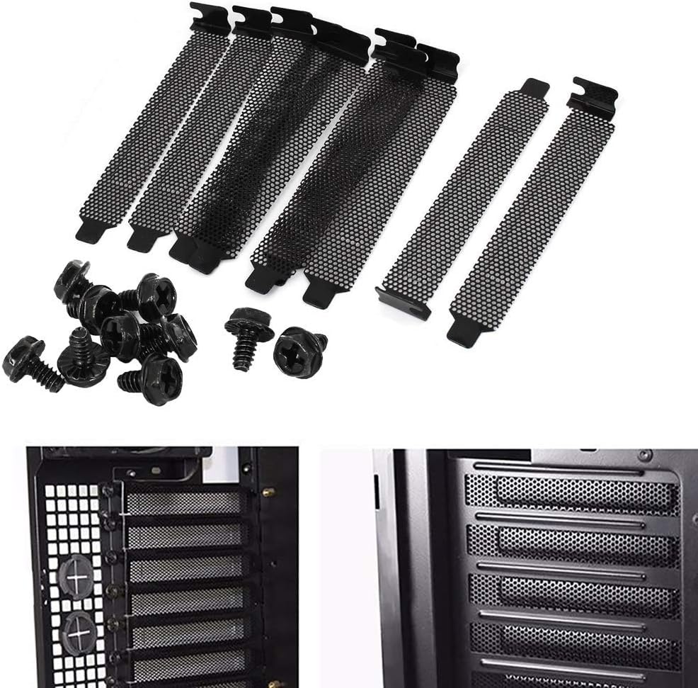 Luckycivia 10 PCS Black PCI Slot Cover, Dust Filter Blanking Plate ...