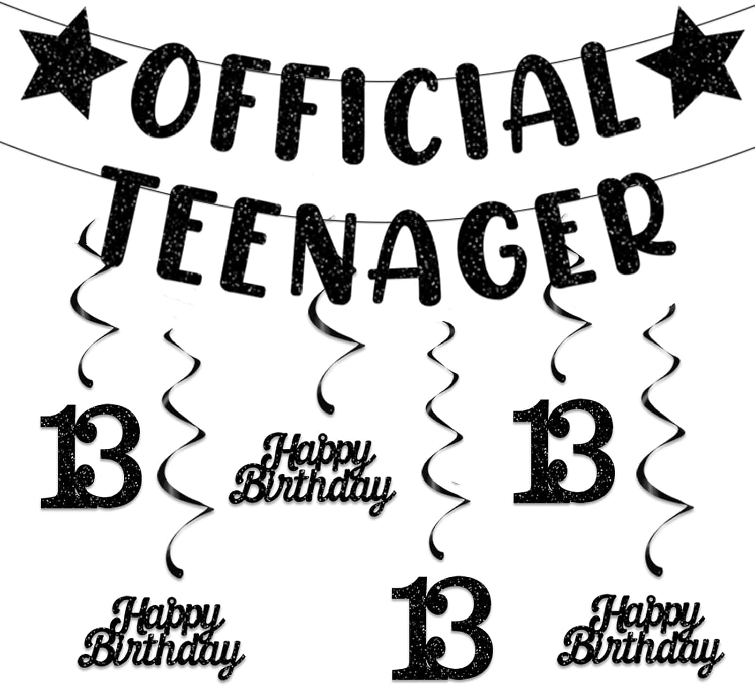bng-bng 13th Birthday Decorations Official Teenager Banner Set with ...