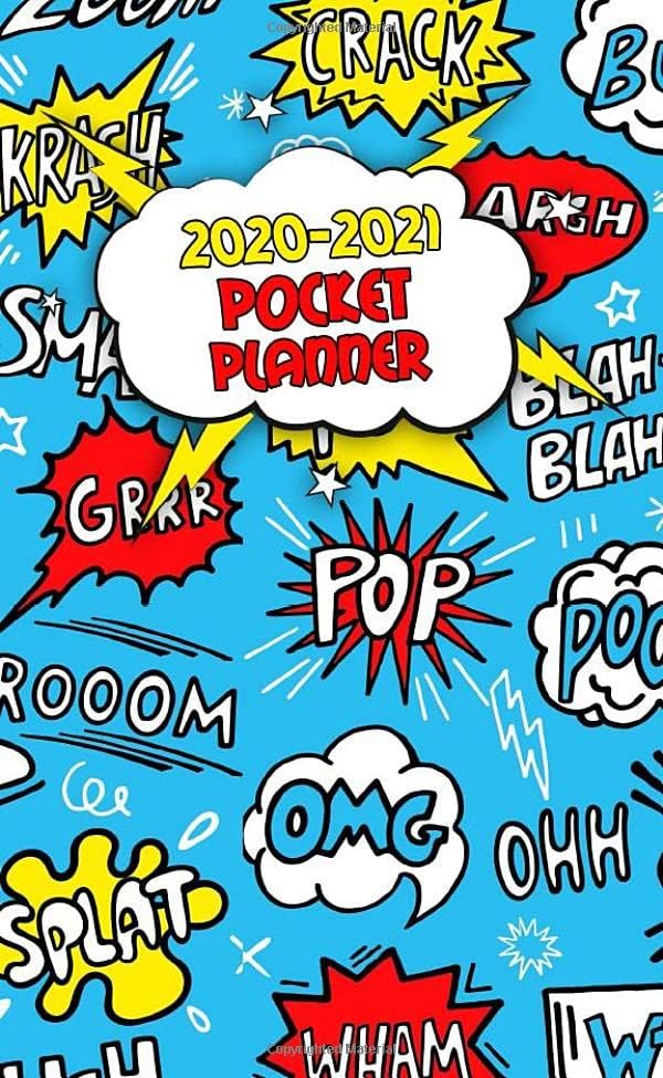 2020-2021 Pocket Planner: Funky Superheroes 2 Year Monthly Pocket ...