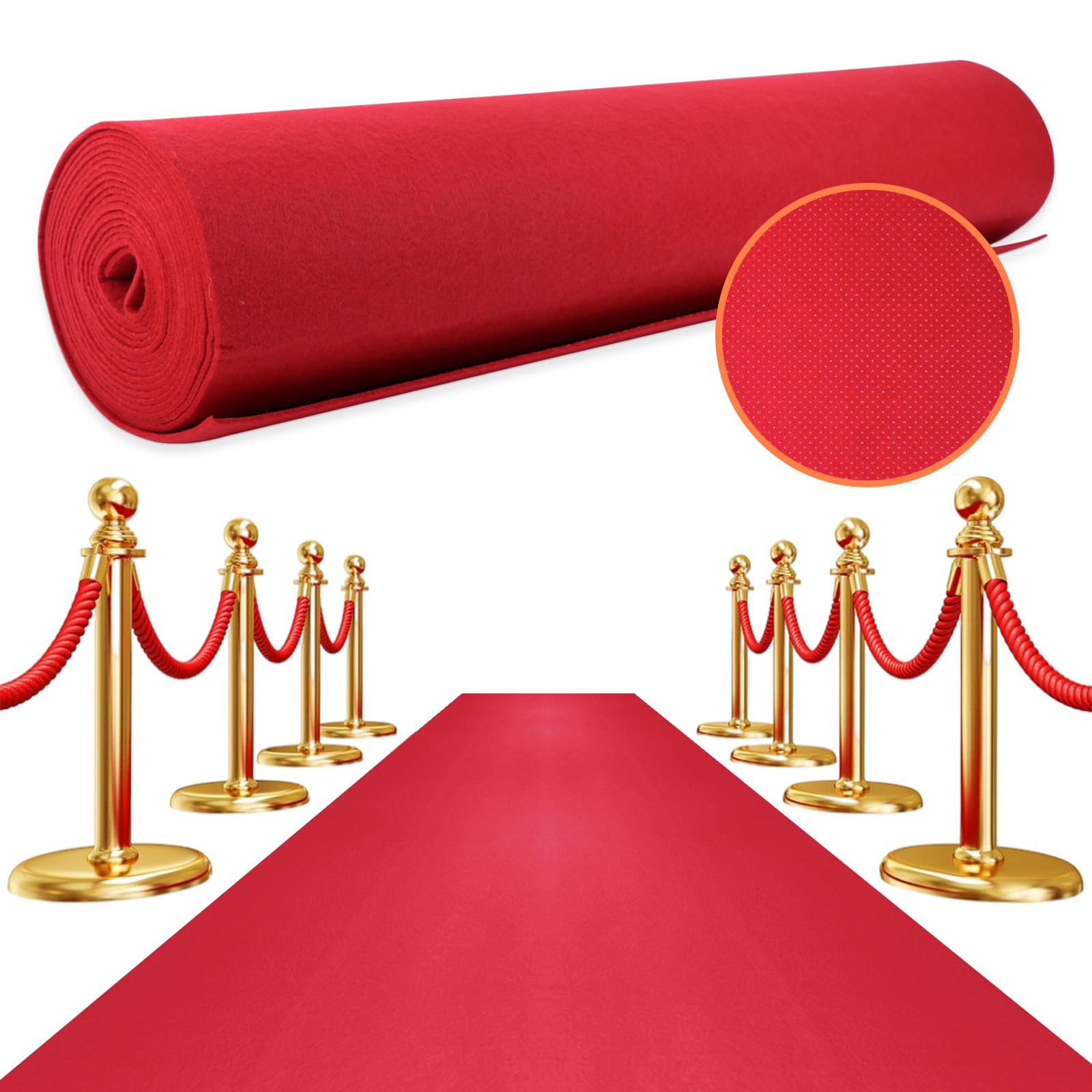 Amazon.com: 2.6FT×15FT Red Carpet Runner for Party,350 GSM Felt Non ...