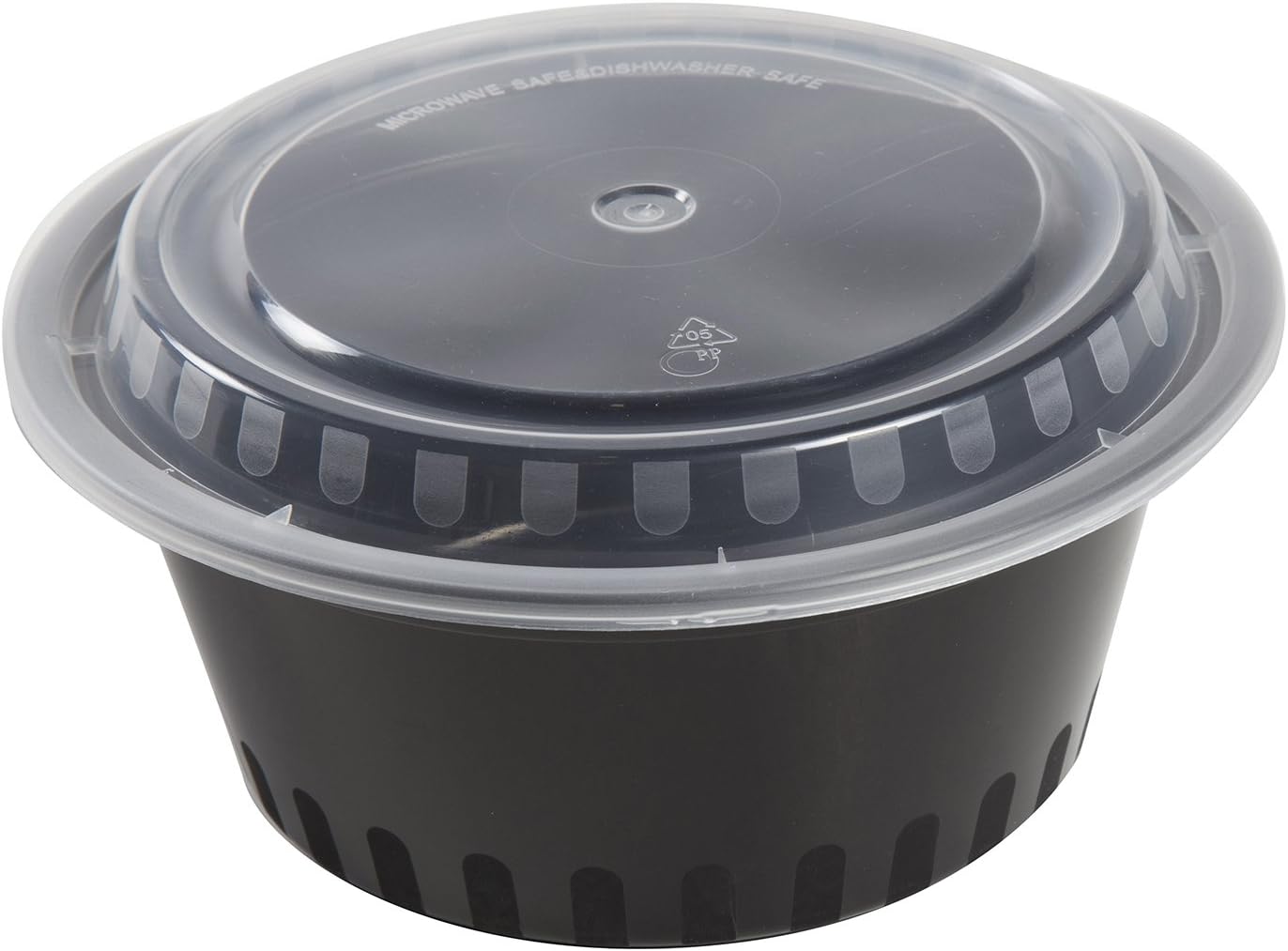 Amazon.com: AmerCare 7" Round Black Plastic Container with Lid, 38 ...