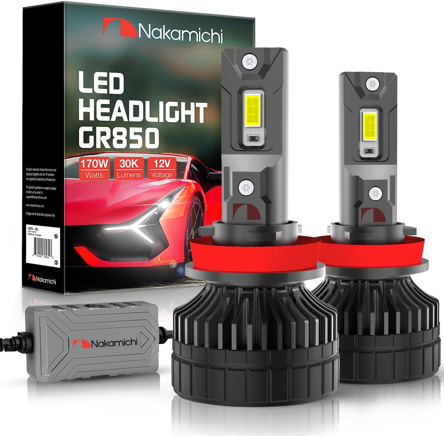 AUXITO H11 H9 H8 LED Headlight Bulbs, 700% Brightness 6500K Cool White ...