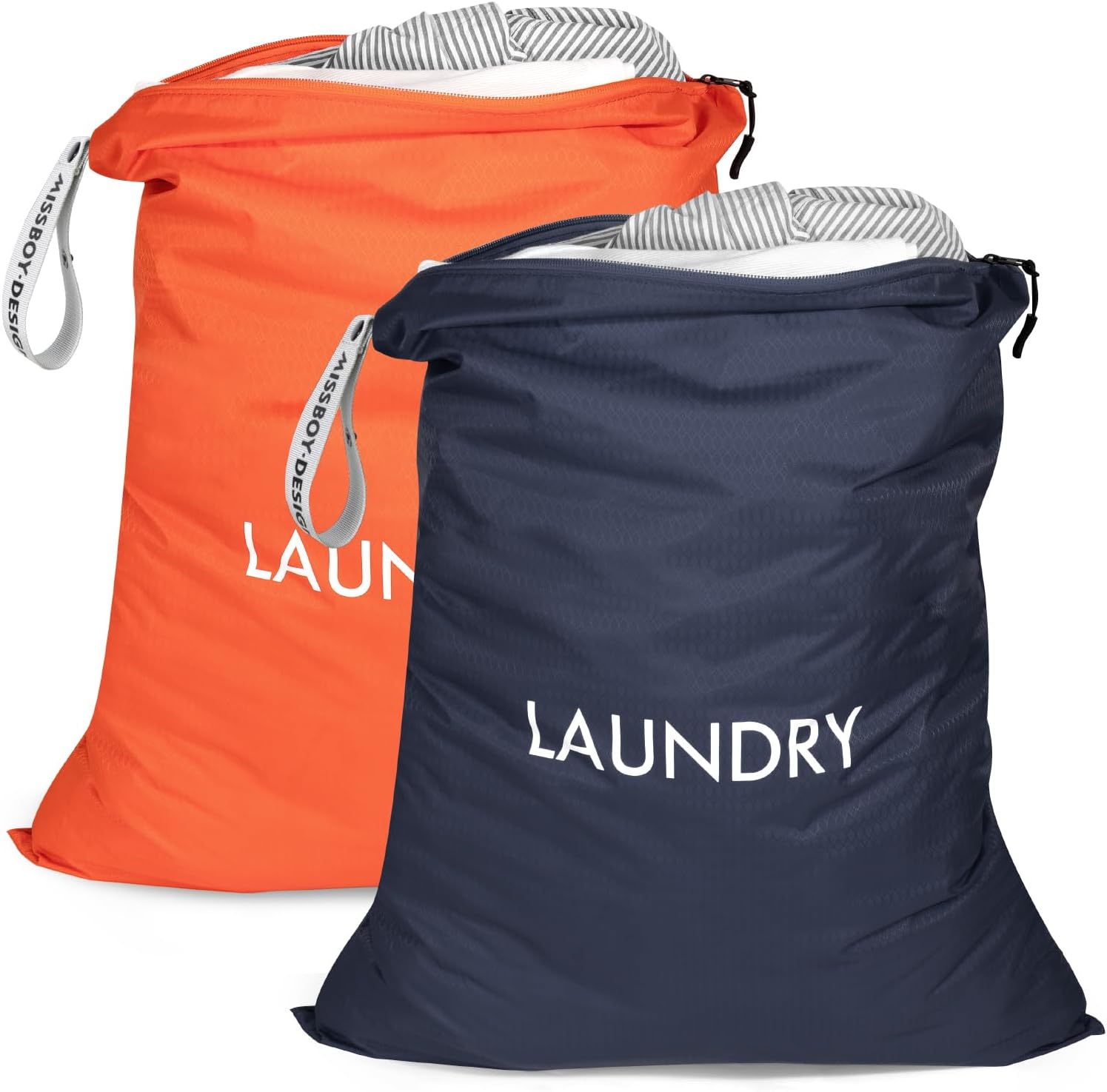 Amazon.com: MissBoy 2 Pack Laundry Bags, Nylon Washable Wet Dry Bag ...
