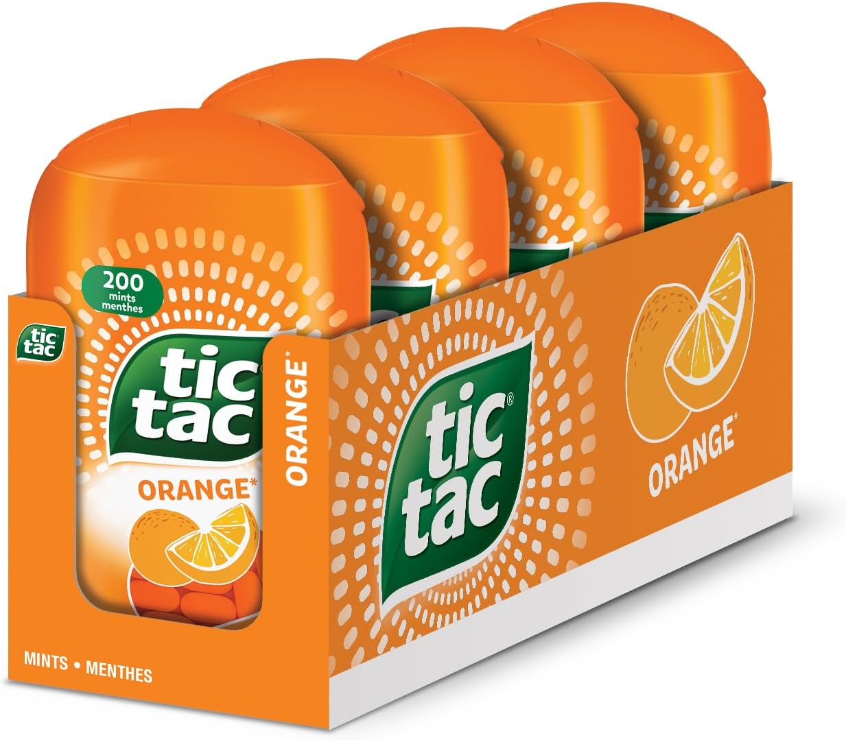 Tic Tac Mints, Orange, Mint Candy, 98 grams, 4 Count Bottle Packs ...