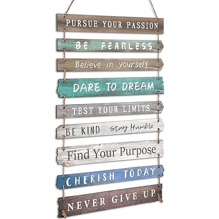 6 Pieces Inspirational Quotes Wall Art Motivational Wooden Decor Rustic ...