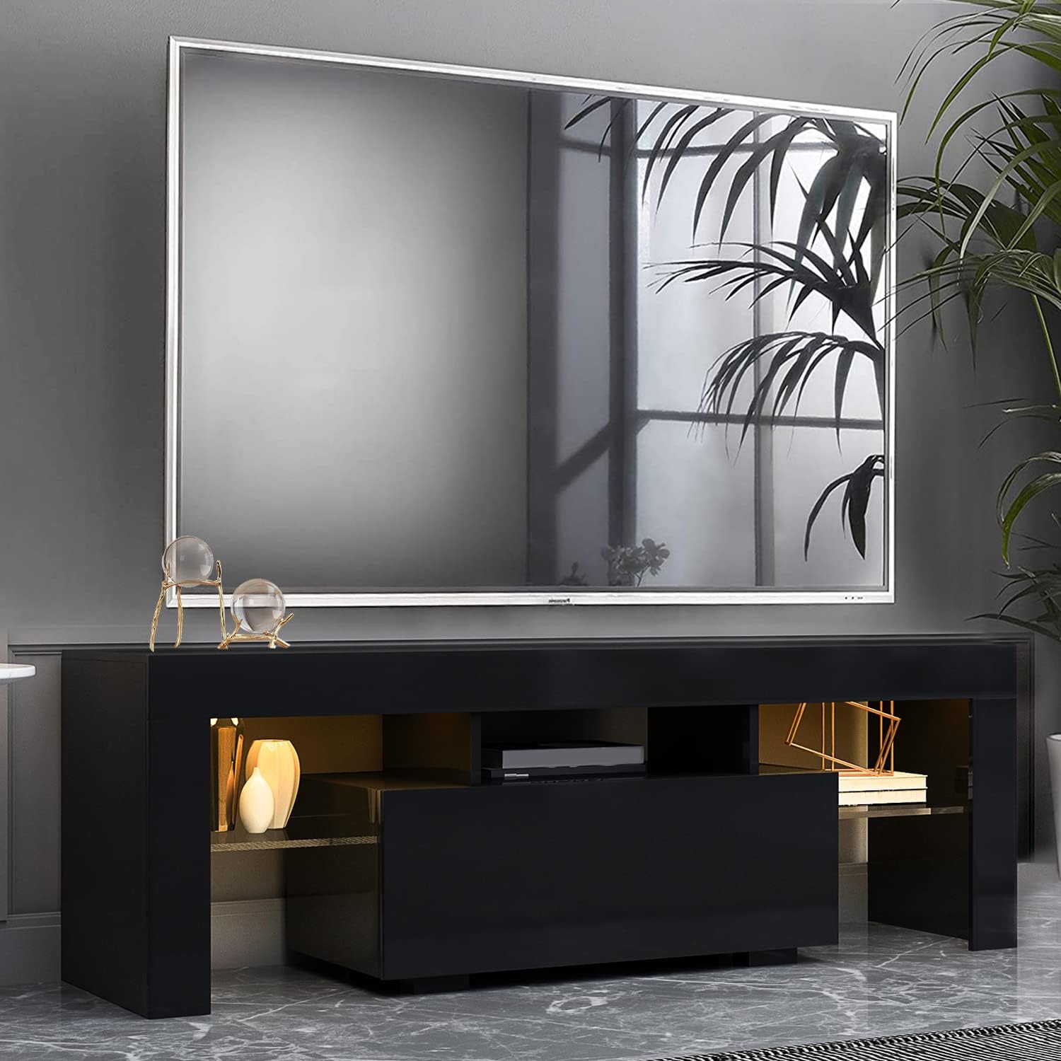 Amazon.com: HUDEAY Modern TV Stand for 55 Inch TV LED Gaming ...