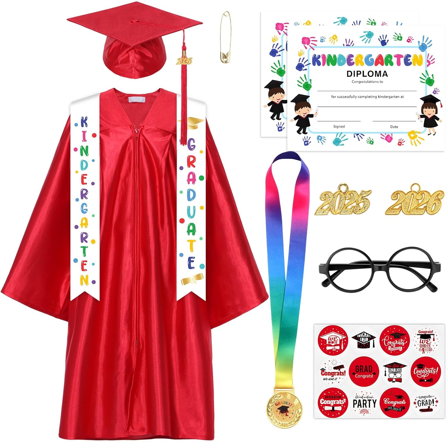 Kindergarten Graduation Cap and Gown Tassel 2025 Kids Graduation Cap ...