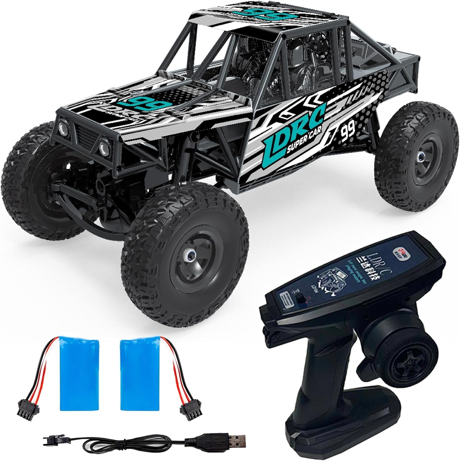 Amazon.com: FLYCOLOR 1/18 Pipe Frame Climbing Car Remote Control 4WD ...