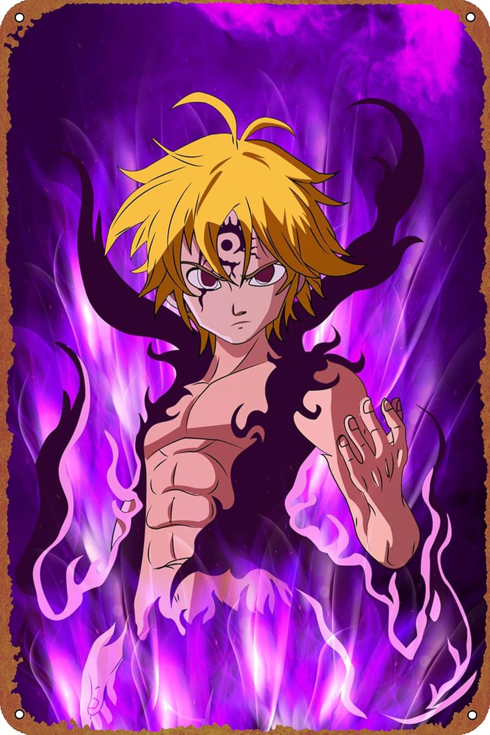 Amazon.com: Seven deadly sins Meliodas Poster Metal Sign Tin Metal ...
