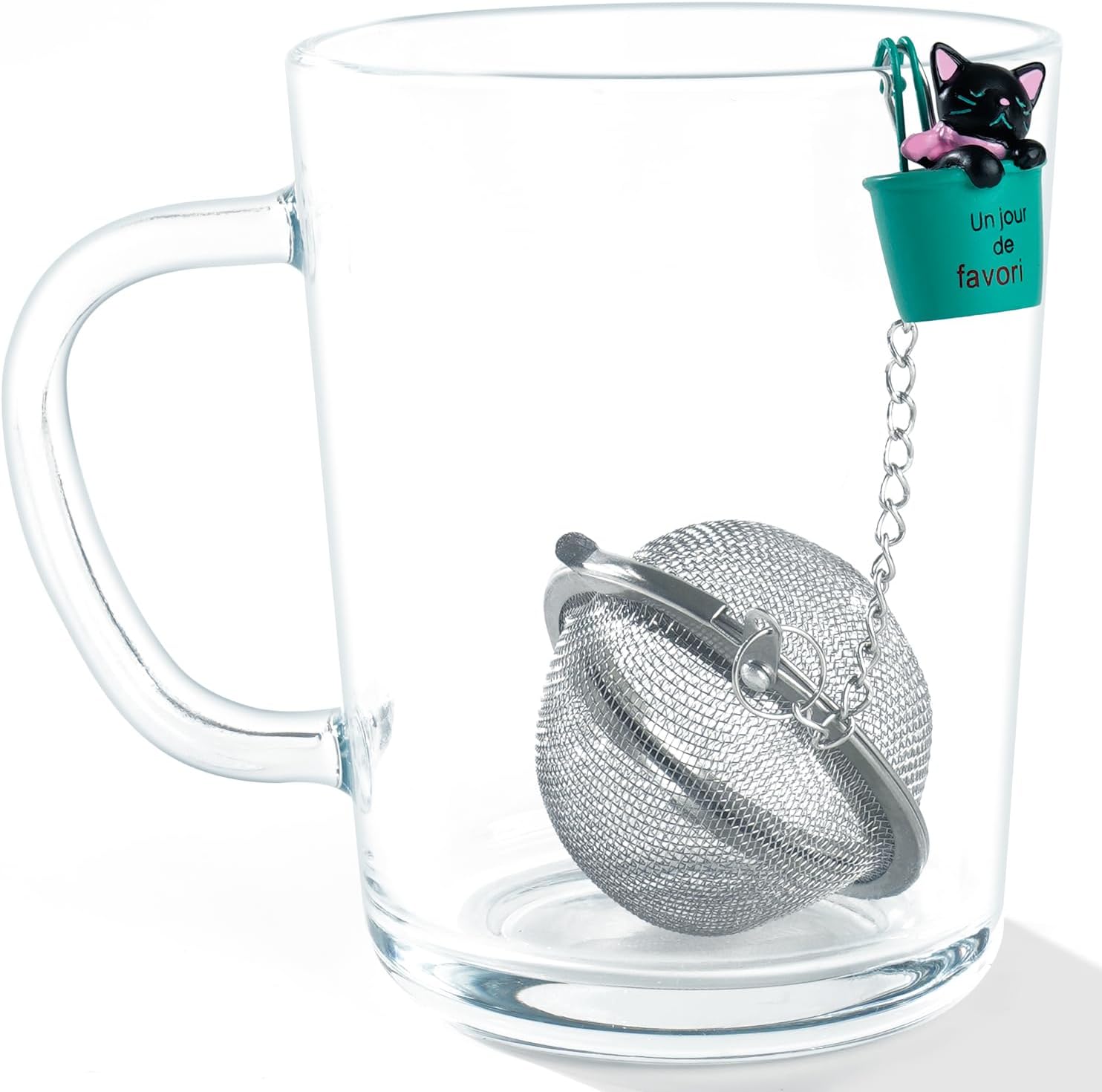 Amazon.com: Lesnorry Calico Cat Tea Infuser Set - Adorable Tricolor ...