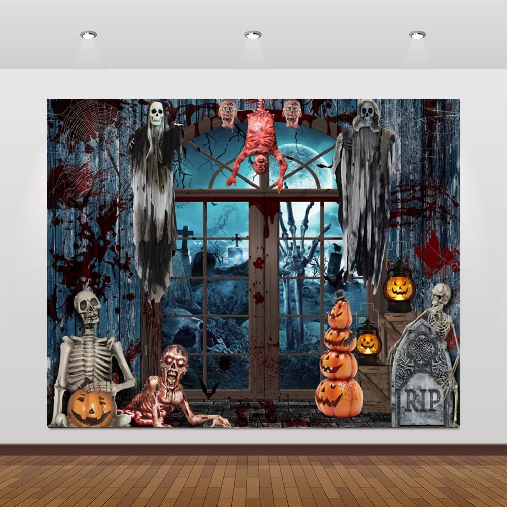 Amazon.com : Halloween Backdrop for Photography 10x8ft Scary Haunted ...