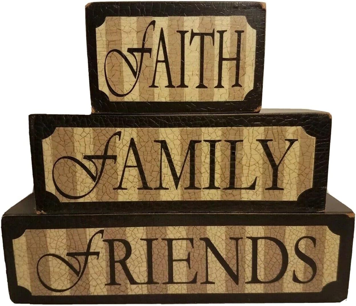 Amazon.com: Faith Family Friends Blocks Sign Home Decor Decoration ...