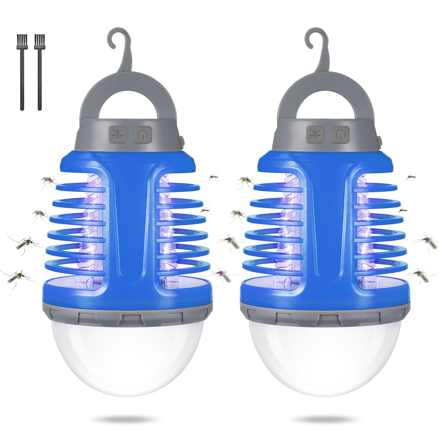 2 Pack Bug Zapper Cordless Outdoor Indoor, Rechargeable Bug Zapper with ...